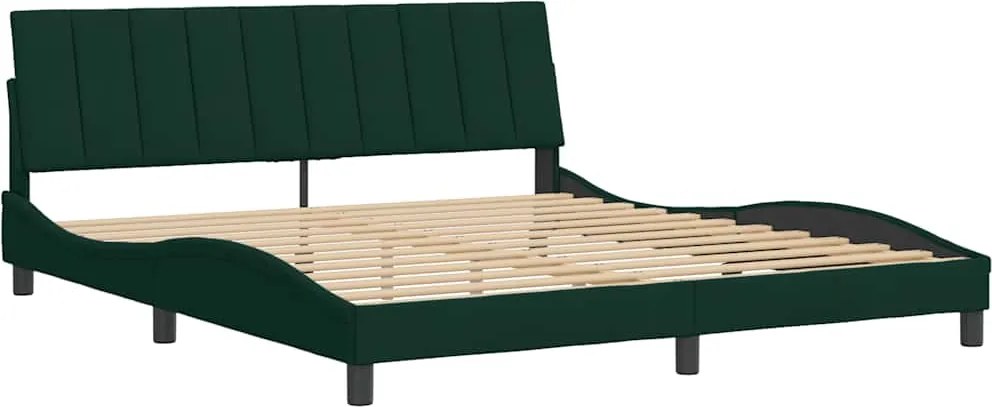 Rám postele bez matrace Hanko tmavě zelená 180 x 200 cm samet 3207864