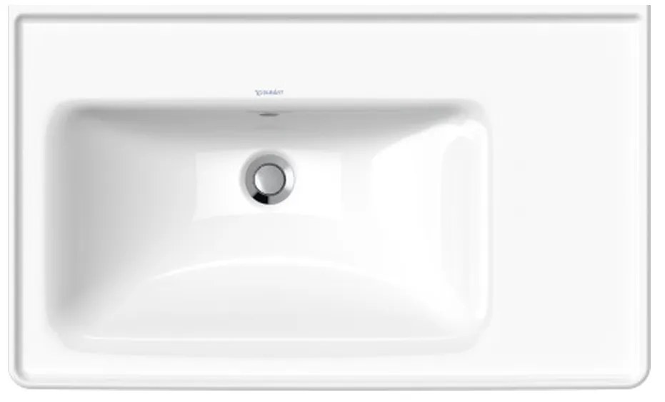 Duravit D-Neo - Umyvadlo do nábytku asymetrické 800 x 480 mm, umyvadlo vlevo, bez plochy pro armaturu, bílá 2369800060