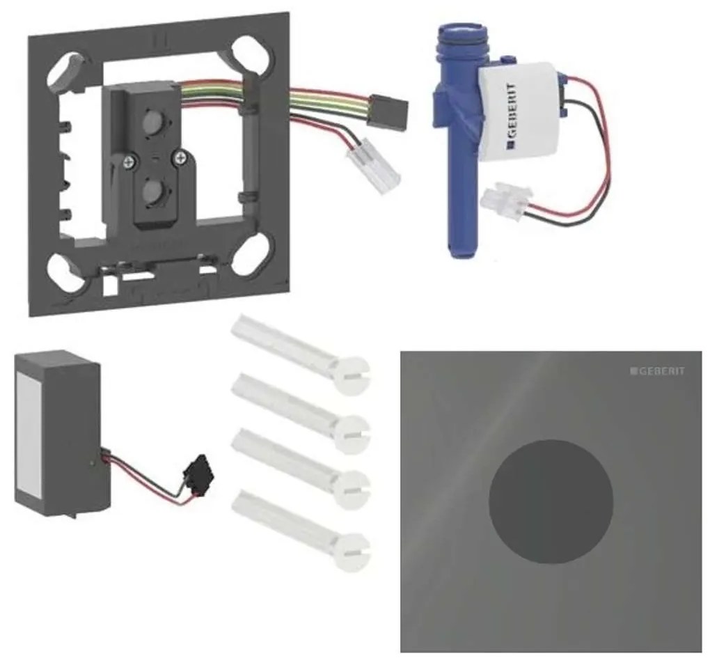 Geberit - Elektronické ovládání splachování pisoárů typ 40, síťové napájení, Bluetooth, sklo/lávová 116.024.JK.1