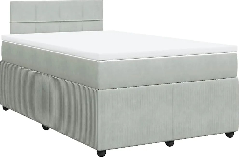 Box spring postel s matrací světle šedá 120 x 200 cm samet 3287710
