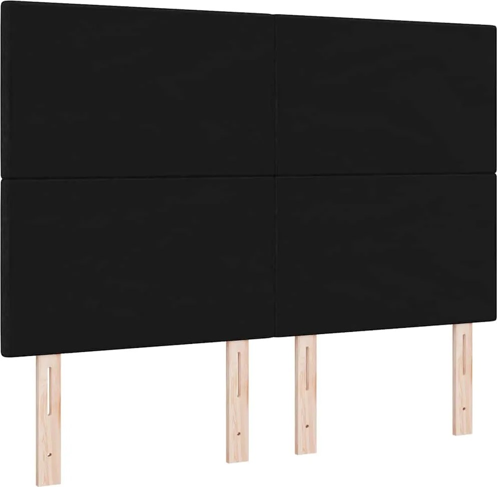 Výškově nastavitelné čelo postele s čelo Černý 144 cm textil 3337823