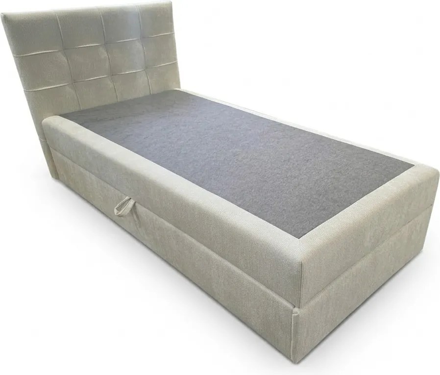 Čalouněná postel boxspring DIRELIS VIBE 90x200 cm krémová Matrace: Matrace Bonell pružinová