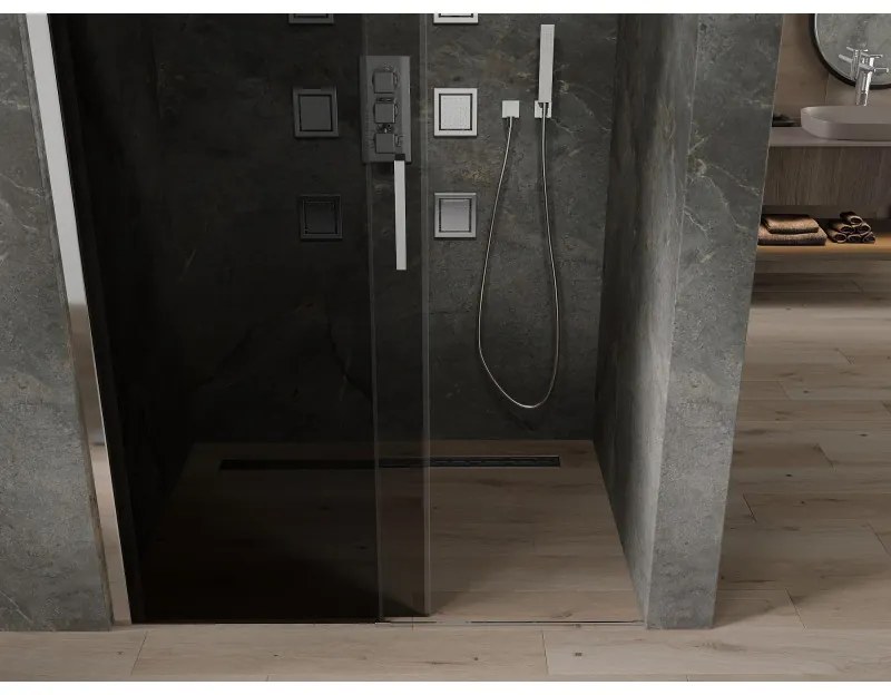 Mexen Omega rozsouvací sprchové dveře 160 cm, Grafitově černá, Chromovaná - 825-160-000-01-40