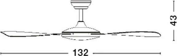 NV 9952360 Stropní ventilátor BLAIRE tělo z hliníku matná bílá a sklo 3ABS bílé listy - NOVA LUCE