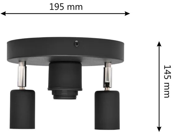Bodové svítidlo CENTRO 3xE27/15W/230V černá