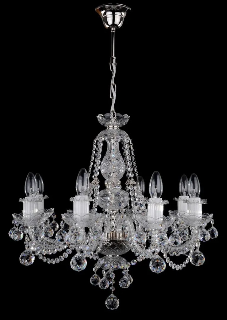 8 Arms small crystal chandelier with cut crystal balls