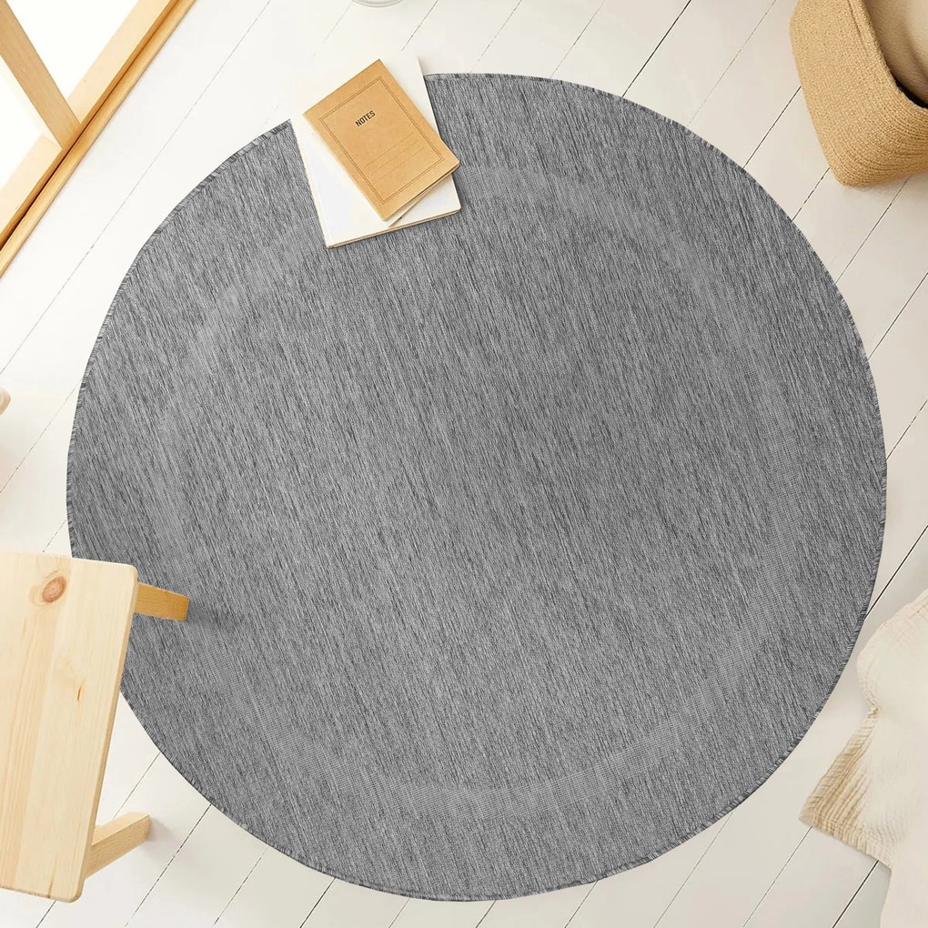 Ayyildiz, Kusový koberec Relax 4311 Grey kruh, 200x200 (průměr) kruh, šedá, chodba / předsíň