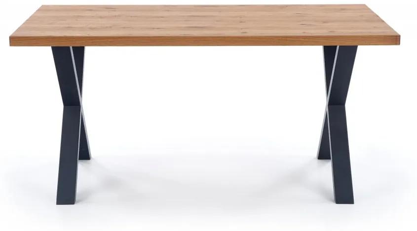 Jídelní rozkládací stůl XAVIER –⁠ 160x90x76 (+90), dub, černý