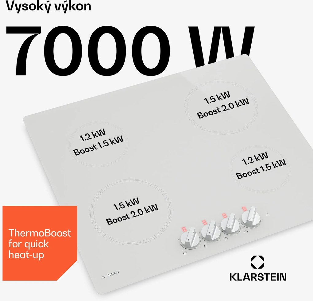Klarstein Kochheld indukční varná deska | Elegantní a výkonná | 4 varné zóny | 7000 W | 60 cm
