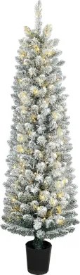 HOMCOM Vánoční stromek posypaný sněhem s 150 LED světly, 150 cm, 8 režimů, 250 větviček, zelená a bílá