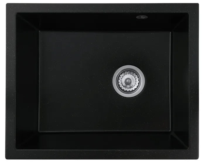 Gamma Decor 5040, 1-komorový granitový dřez 560x460x180 mm, černá se zlatými body, GMA-ZLE000180