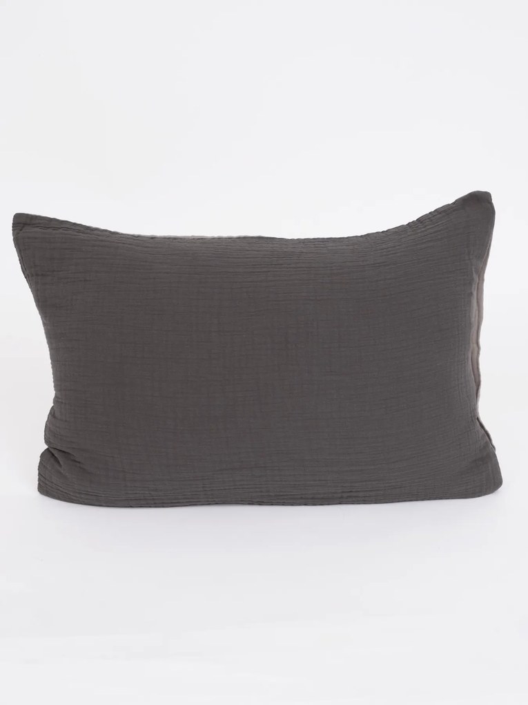MK Lůžkoviny Mušelínový povlak na polštář 50 x 70 cm - Alexia Duo cappuccino/tmavě šedá