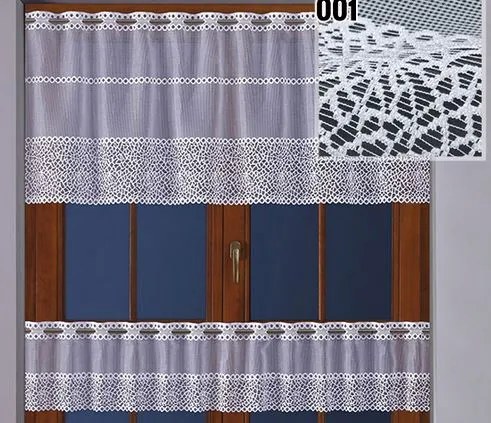 Metrážové vitrážkové záclony bílé žakárové Gabri-009077-2017, Rozměr metráže výška záclony 30cm, Šití metráže bez šití