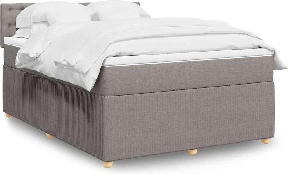 Box spring postel s matrací taupe 140x190 cm textil 3287469
