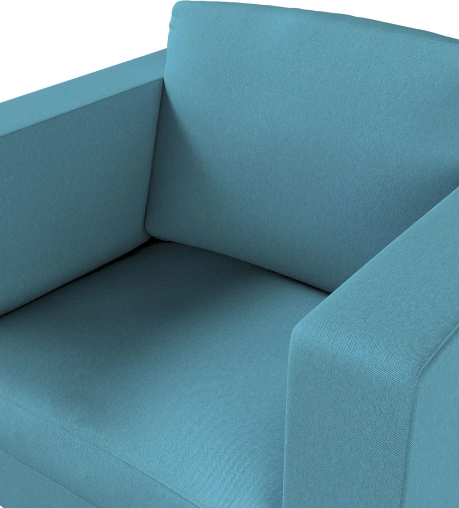 Potah na křesko IKEA Karlanda, krátký barva modrá látka pletený vzor