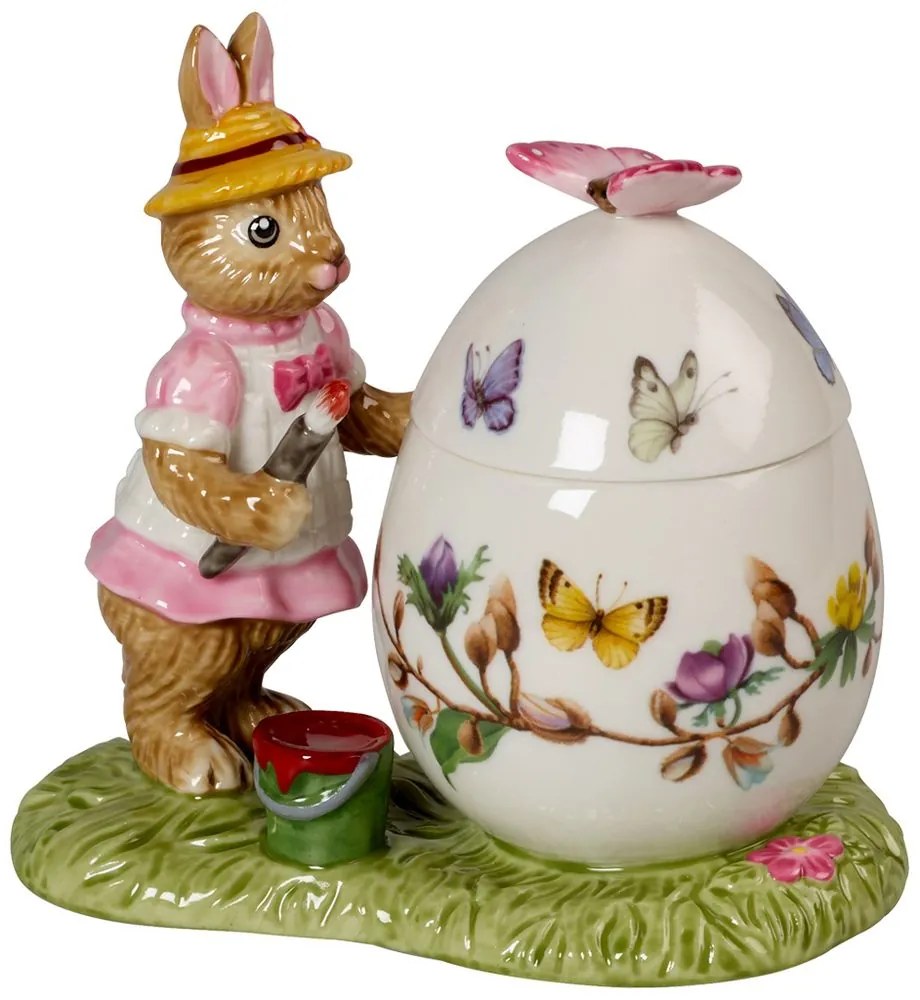 Bunny Tales velikonoční porcelánová dóza ve tvaru kraslice se zaječicí Annou, Villeroy & Boch