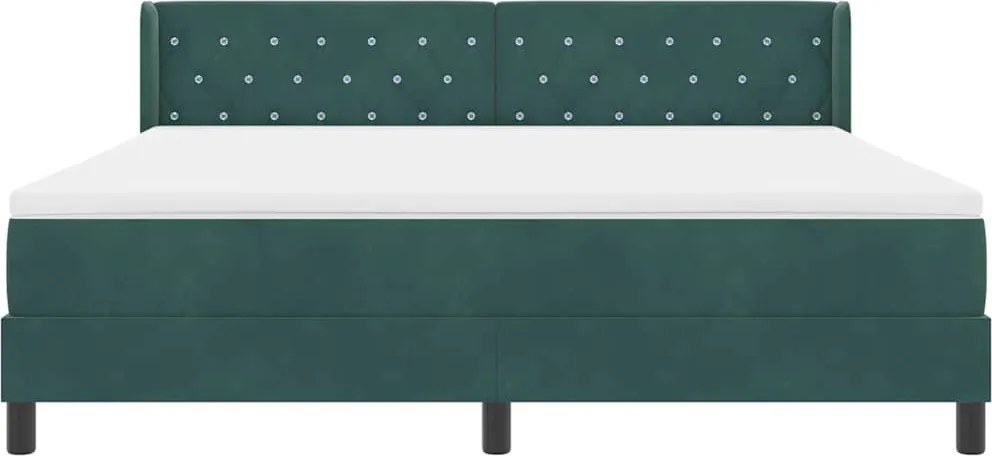 Postel s boxspringem s čelo Tmavě zelená 200 x 180 cm samet 3341429