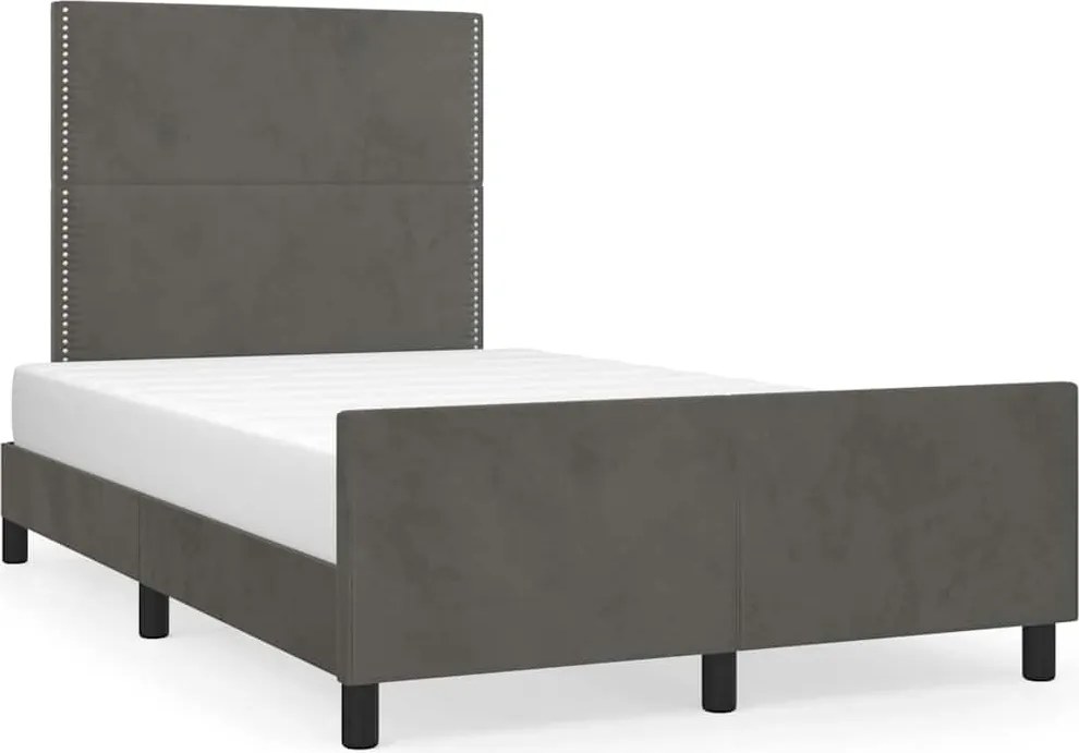 Rám postele bez matrace tmavě šedá 120 x 200 cm samet 3125685