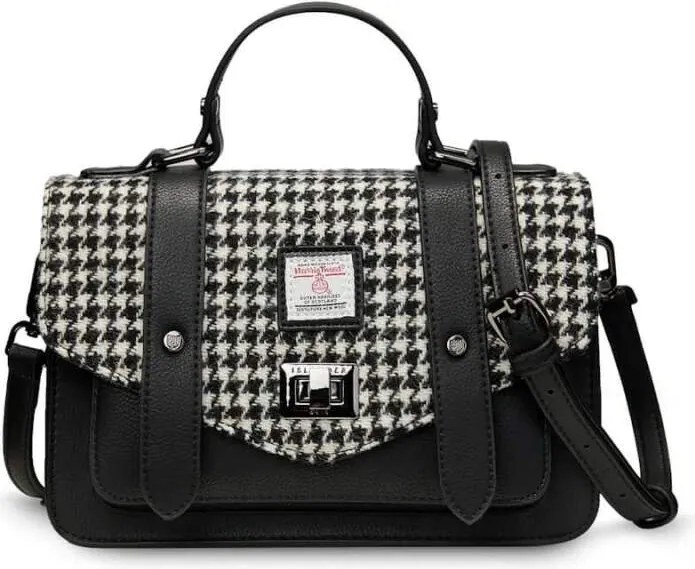 Kabelka The Medium Satchel Black and White Dogtooth - Islander