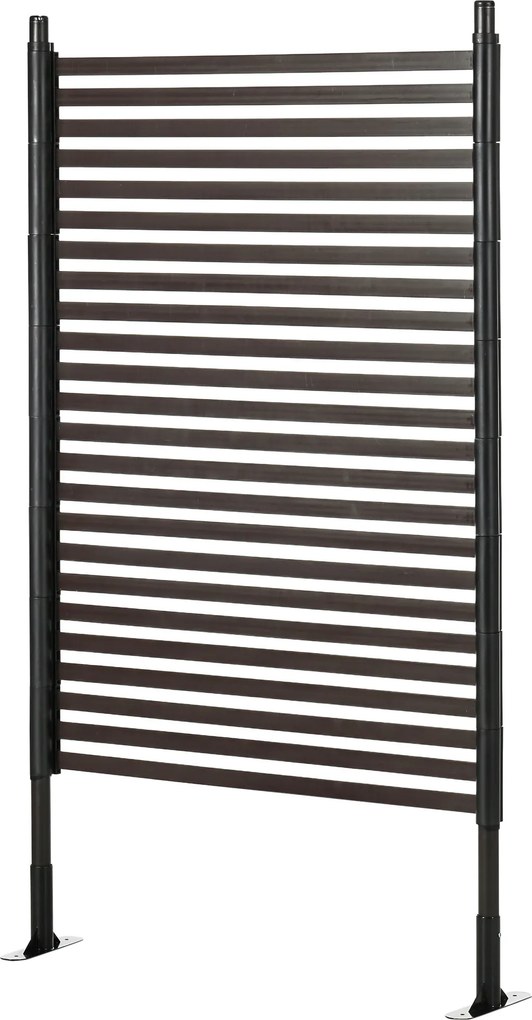 Zahradní plot Outsunny, kovový plot 93 x 150 cm vysoký, dekorativní mřížkový plot se stojany, plot pro psy, horní obloukový plot, krajinářský plot pr…