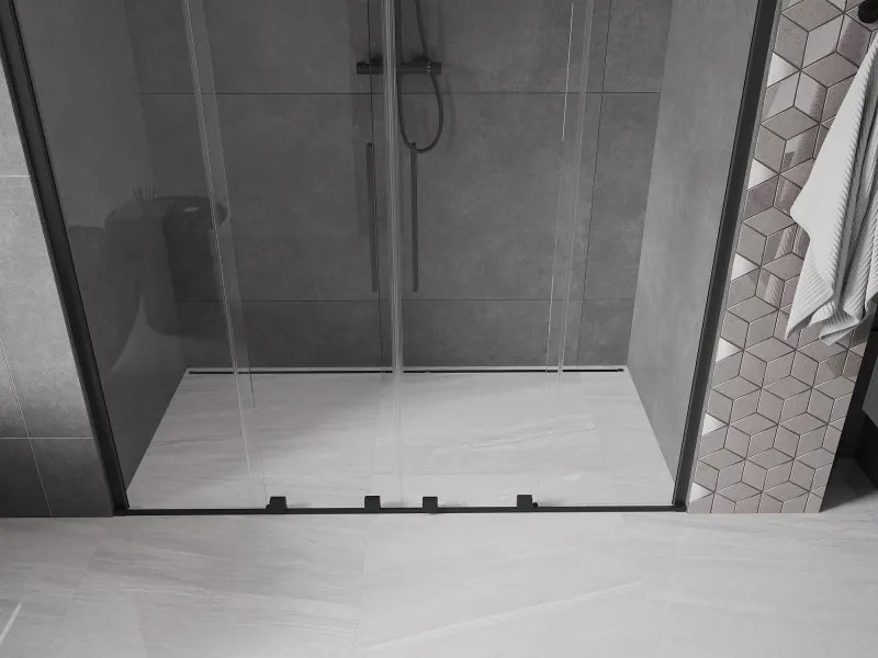 Mexen Velar Duo sprchové dveře posuvné 170 cm, transparentní, černé - 871-170-000-02-70
