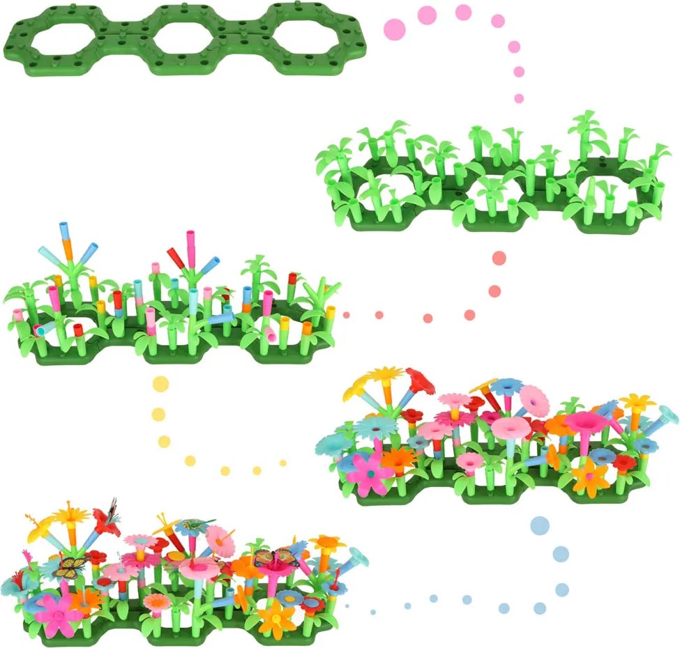 Květiny kreativní bloky květinová zahrada 175 prvků