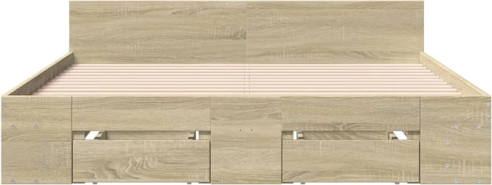 Rám postele se zásuvkami dub sonoma 140x200 cm kompozitní dřevo 3280750