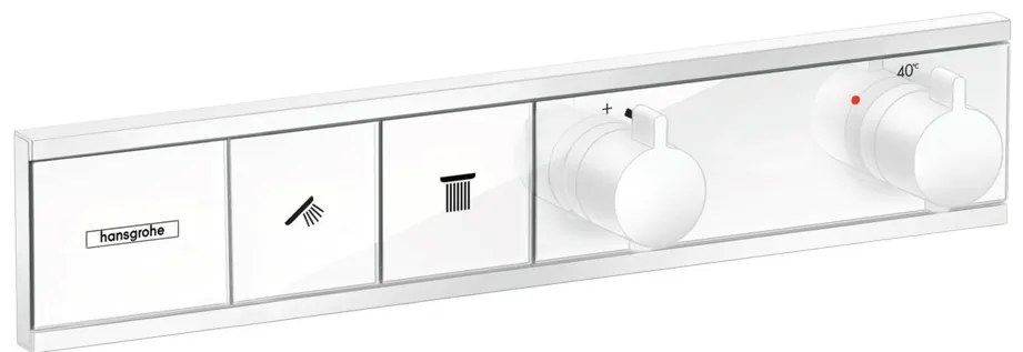 Hansgrohe RainSelect, baterie pod omítku na 2 spotřebiče, matná bílá 15380700