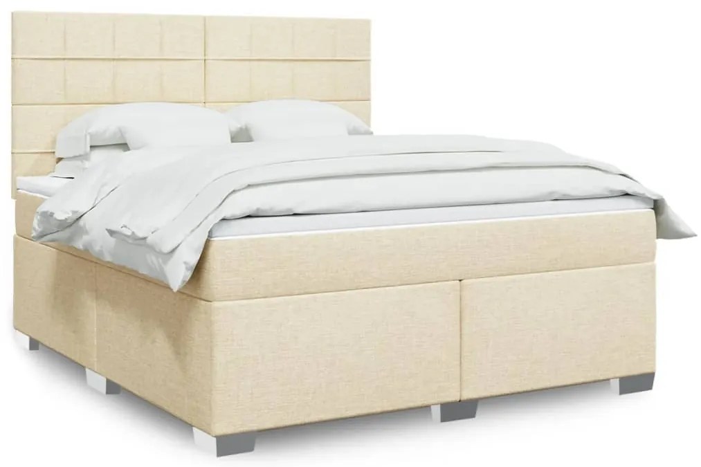 Box spring postel s matrací krémová 180x200 cm textil 3292872
