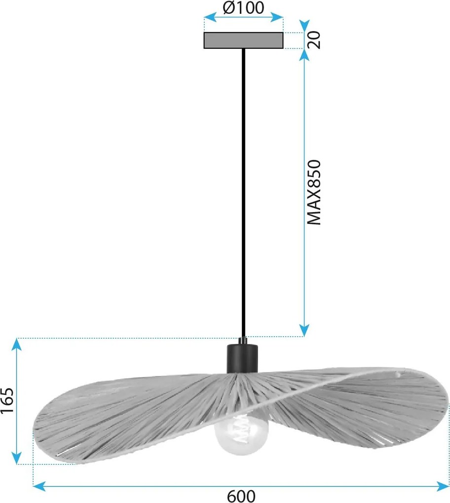 Toolight Toolight, závěsné svítidlo 60cm, 1xE27, APP1831-1CP, černá matná, OSW-00633