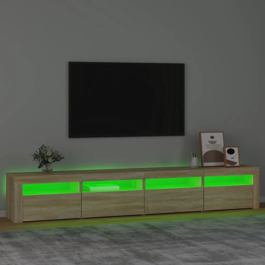 TV skříňka s LED osvětlením dub sonoma 240x35x40 cm 3152764