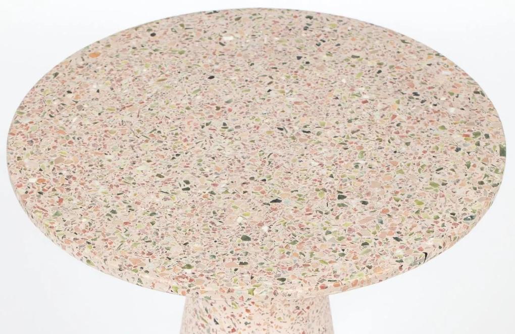 Světle růžový terrazzo odkládací stolek ZUIVER VICTORIA 41 cm
