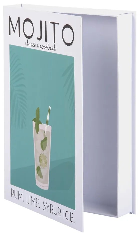 Bílo-zelený dekorativní papírový úložný box 18x4x25 cm Mojito – PT LIVING