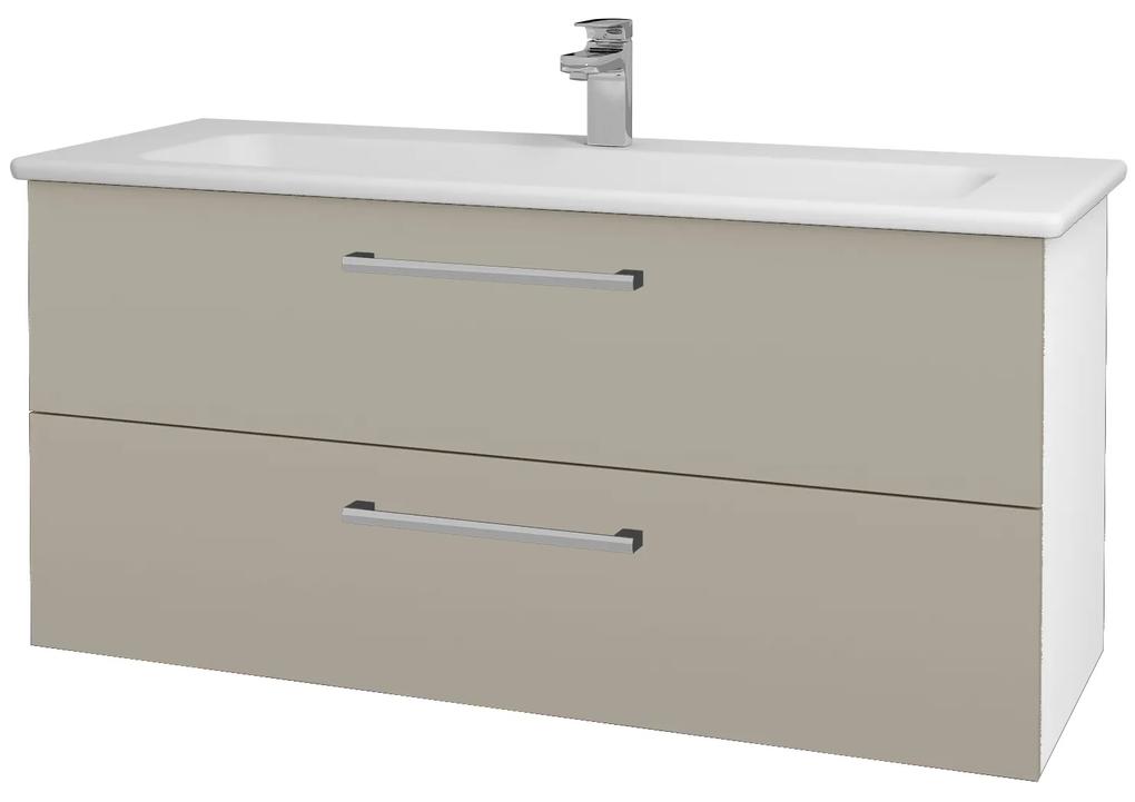 Dřevojas Koupelnová skříň GIO SZZ2 120 Varianta: N01 Bílá lesk / Úchytka T01 / M05 Béžová mat