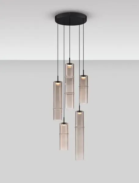 Designový lustr Sano 5 Smoky