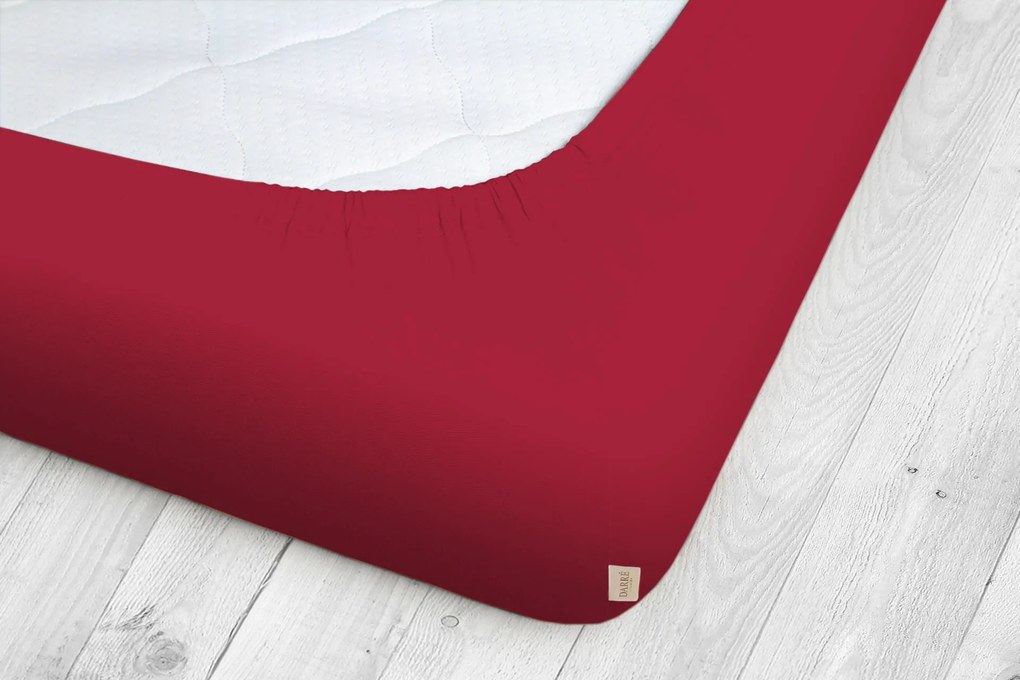 Jersey prostěradlo světle červené na výšku matrace do 30 cm Velikost: 180 x 220