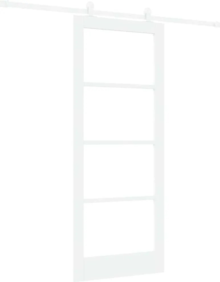 Posuvné dveře ORKDAL 83 x 202 cm Masivní borové dřevo a sklo 3332082