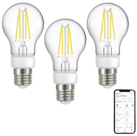 Smart LED žárovka filamentová E27 7W IMMAX NEO 07713C WiFi Tuya sada 3ks