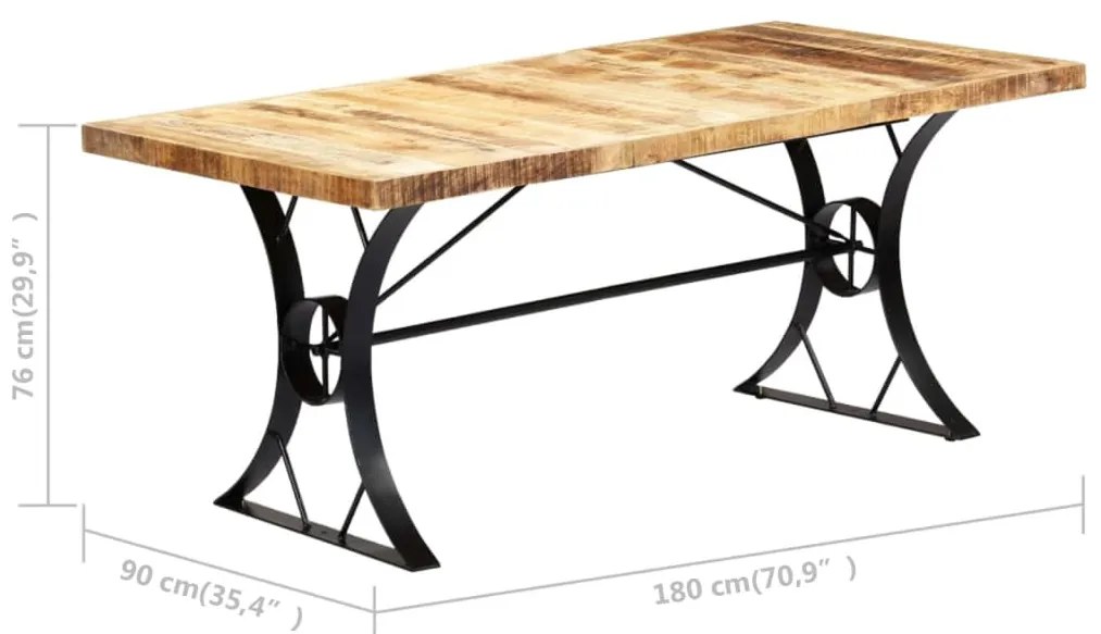 vidaXL Marketos Jídelní stůl 180 x 90 x 76 cm masivní mangovníkové dřevo