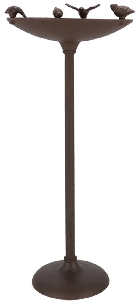 Napajedlo pro ptáky na noze Stripe, 60x27 cm, litina, hnědá
