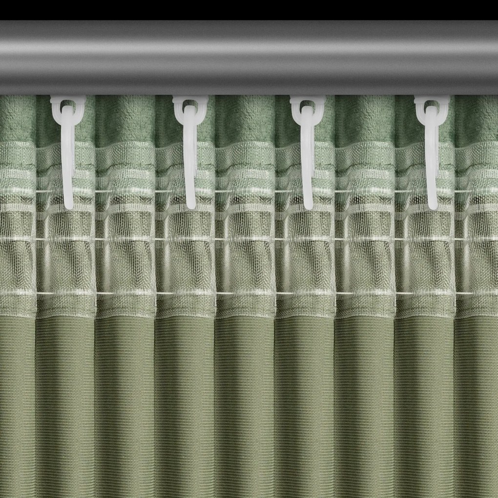 ZATEMŇOVACÍ ZÁVĚS NA PÁSCE ROSA 140X270 CM OLIVOVÁ