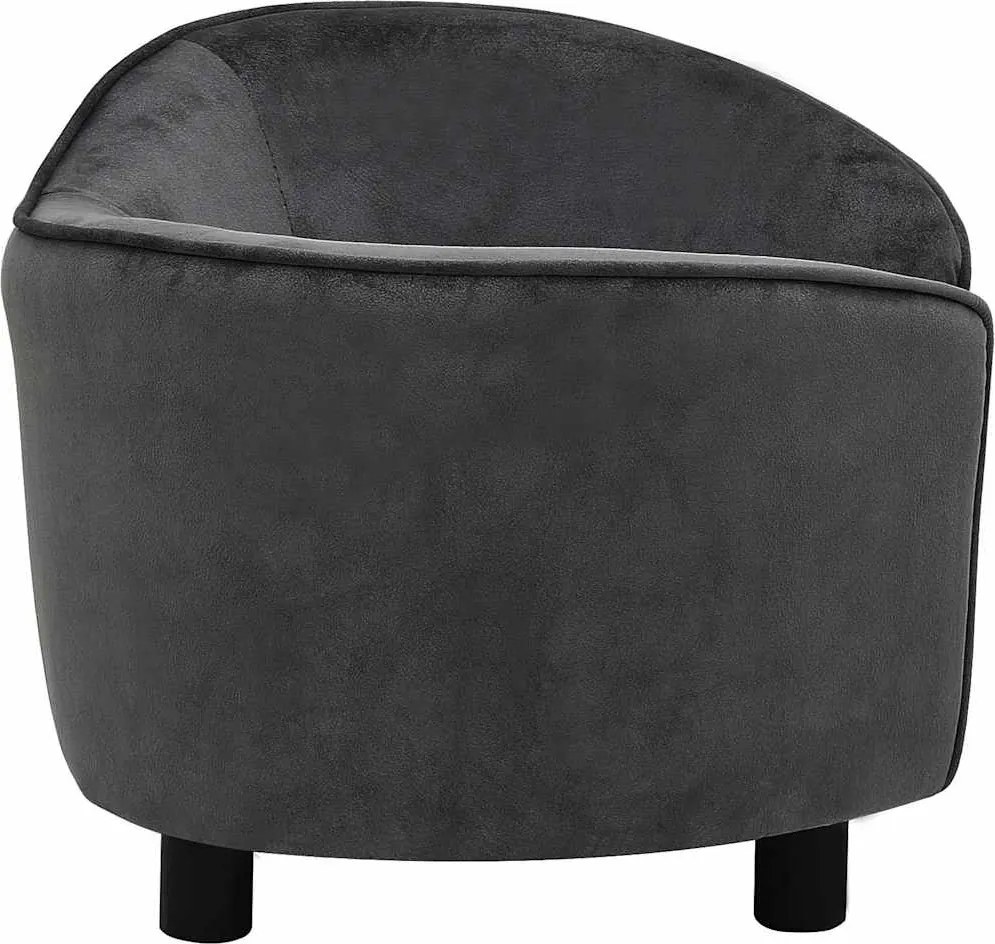 Pohovka pro psy tmavě šedá 69 x 49 x 40 cm plyš 171022