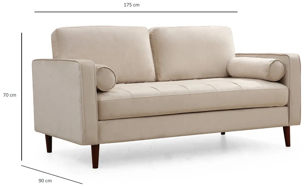 Designová sedačka Jarmaine 175 cm béžová