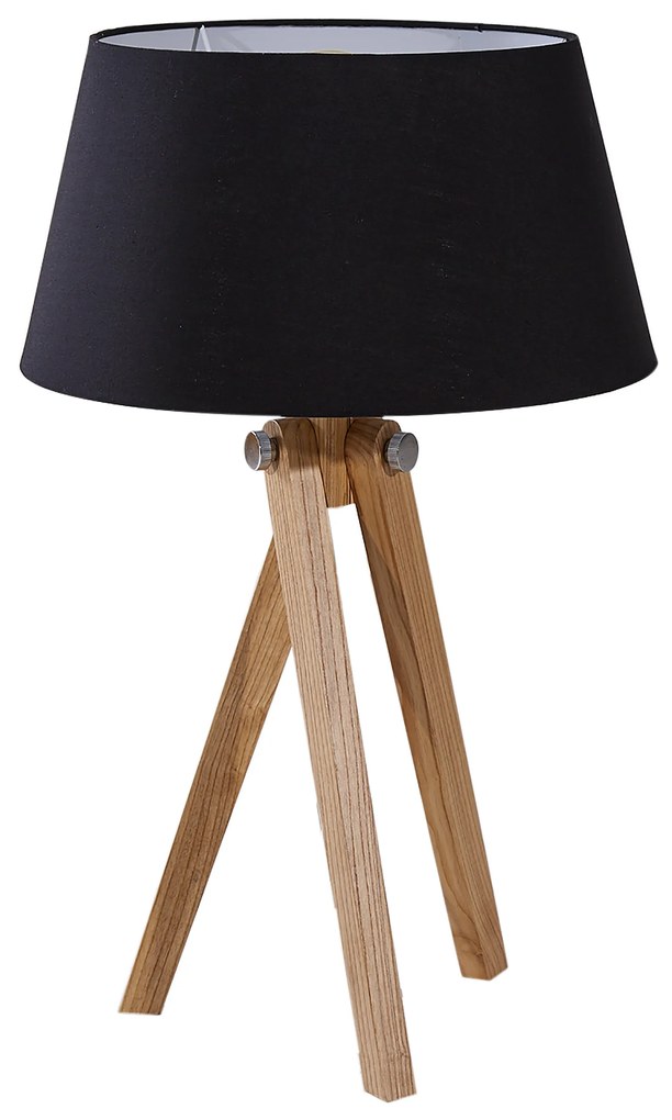 Noble Home Stolní lampa Trilop Mini, černá, přírodní 39678