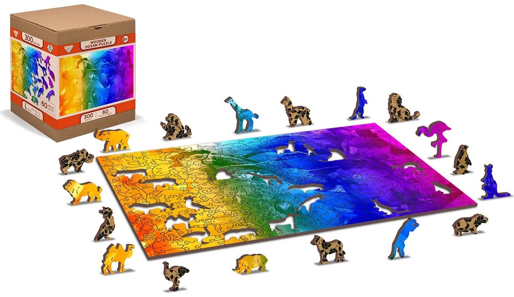 Puzzle wooden city dřevěné puzzle ptačí ráj 2v1, 300 dílků eko