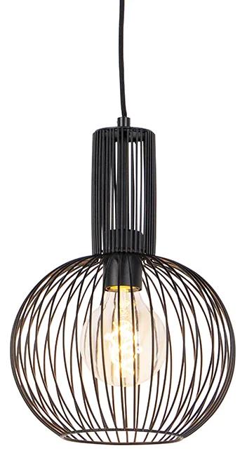 Designová závěsná lampa černá - Wire Whisk