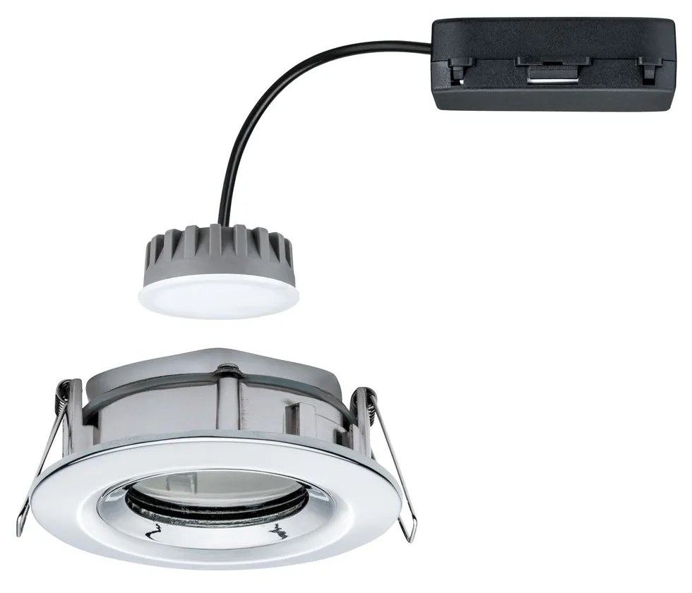Paulmann 93683 LED Nova Plus Coin, zápustná bodovka hliník/chrom 1x6.8W 2700K stmívatelná, průměr 9,3 cm, IP65
