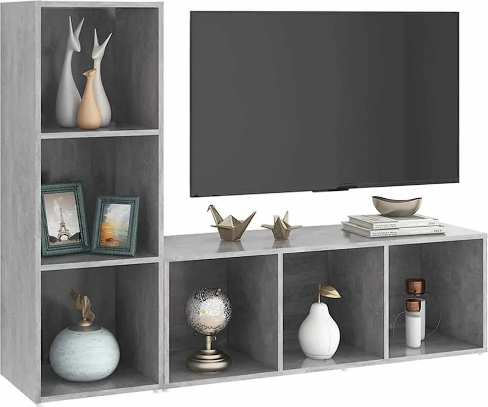 TV skříňky 2 ks betonově šedé 107 x 35 x 37 cm dřevotříska 3079938