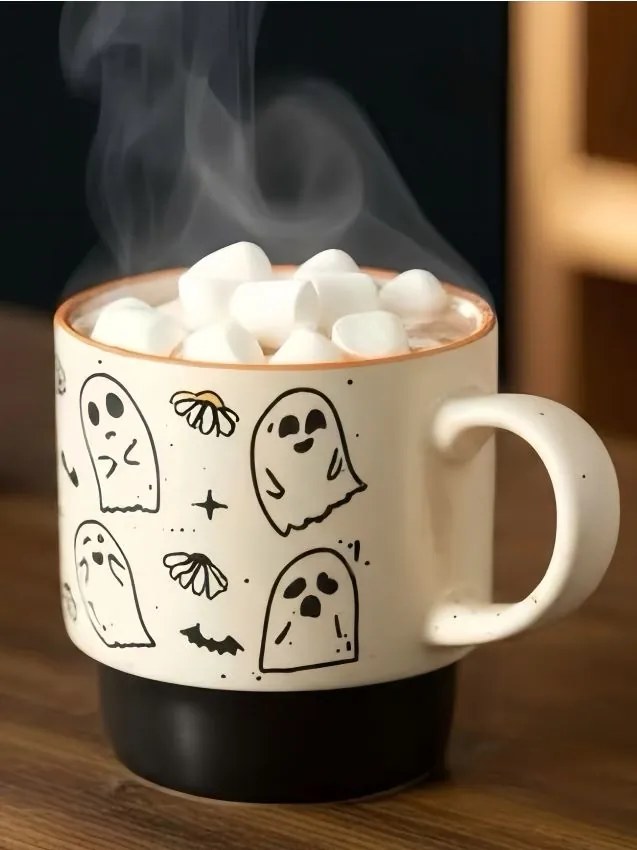 Sinsay - Hrnek s halloweenským motivem - krémová