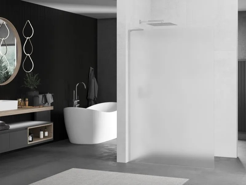 Mexen Kioto L, sprchová zástěna Walk-In 90 x 200 cm, 8mm sklo námraza, chromový profil, 800-090-103-01-30
